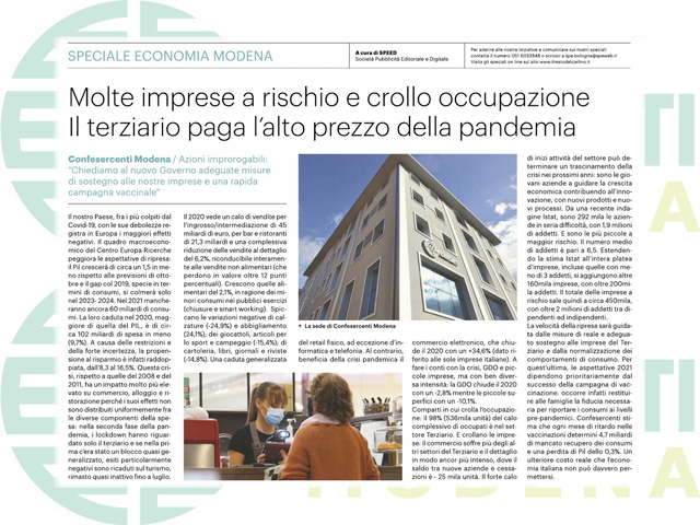 Molte imprese a rischio e crollo occupazione. Il terziario paga l'alto ...